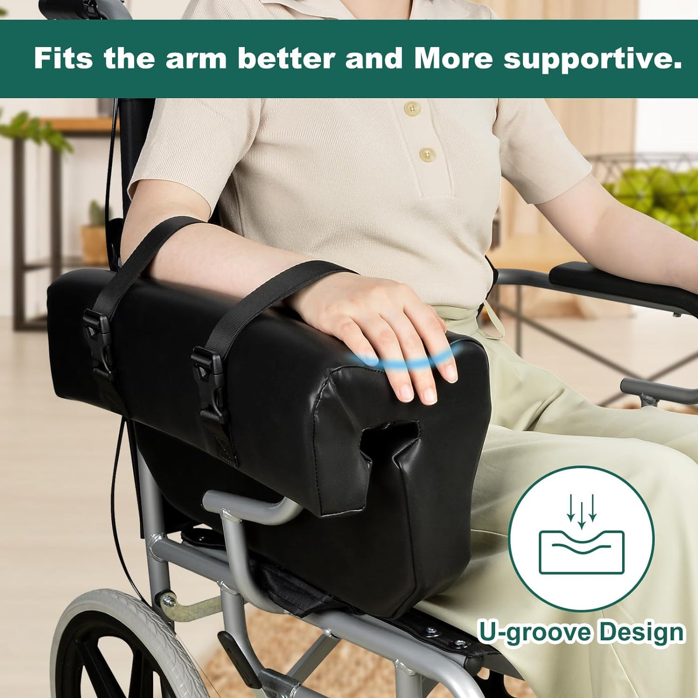 16''L Lateral Support for Wheelchair Armrest Pads Cushions, Arm Trough ...